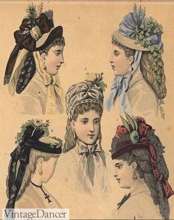 Victorian Hat History | Bonnets, Hats, Caps 1830-1890s