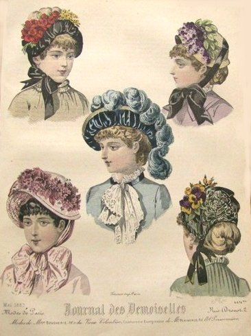 Victorian Hat History | Bonnets, Hats, Caps 1830-1890s