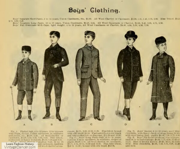1890s Teen Boys Clothing and Fashion