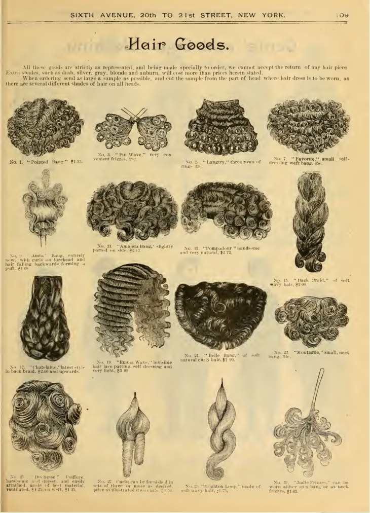 Victorian Wigs, Hair Pieces | Victorian Hair Jewelry