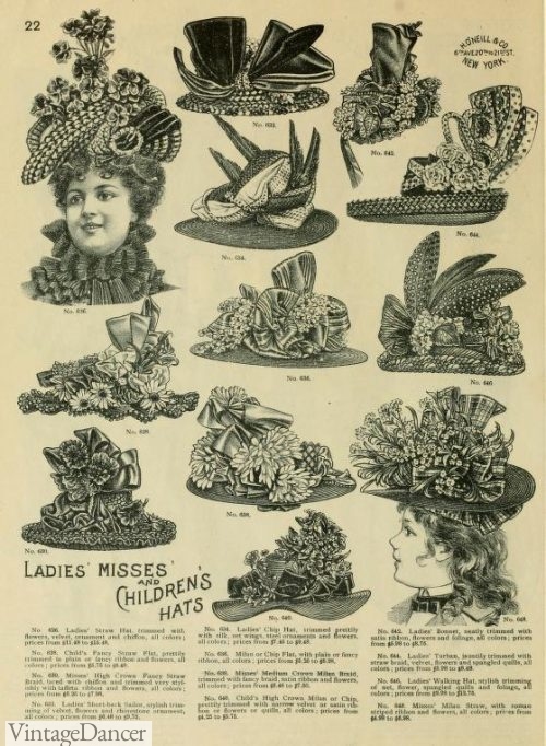 Victorian Hat History | Bonnets, Hats, Caps 1830-1890s