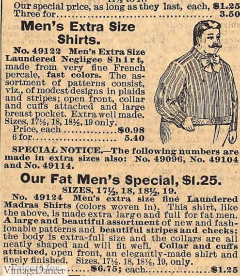 Vintage Big and Tall Men's Clothing History