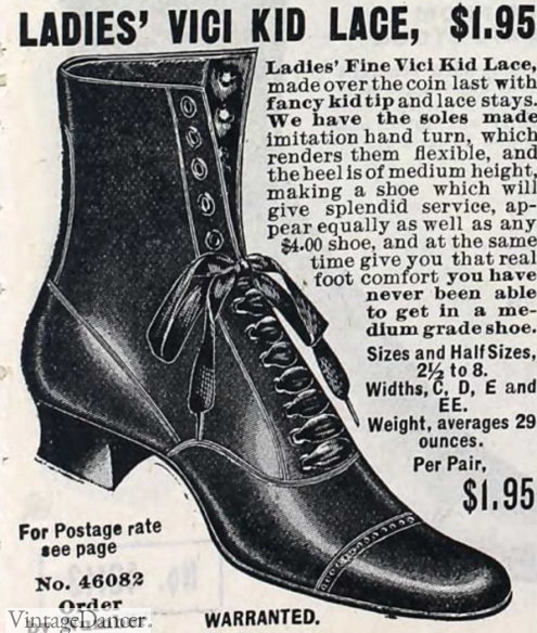 Edwardian Shoes Styles, 1900s Shoes & Boots for Women