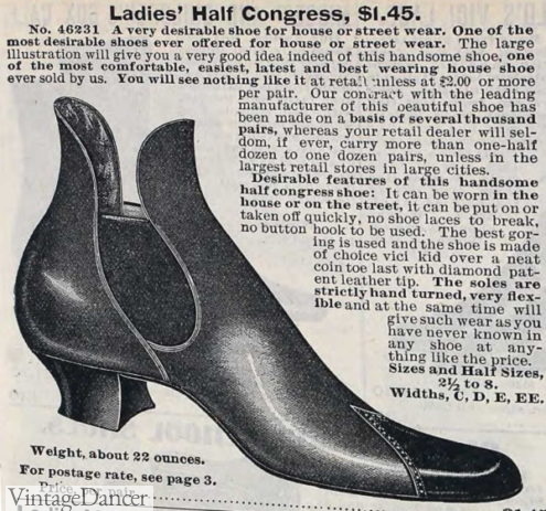 Edwardian Shoes Styles, 1900s Shoes & Boots for Women