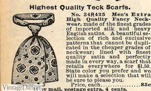 Edwardian Necktie and Bow Tie Styles History 1900s-1910s