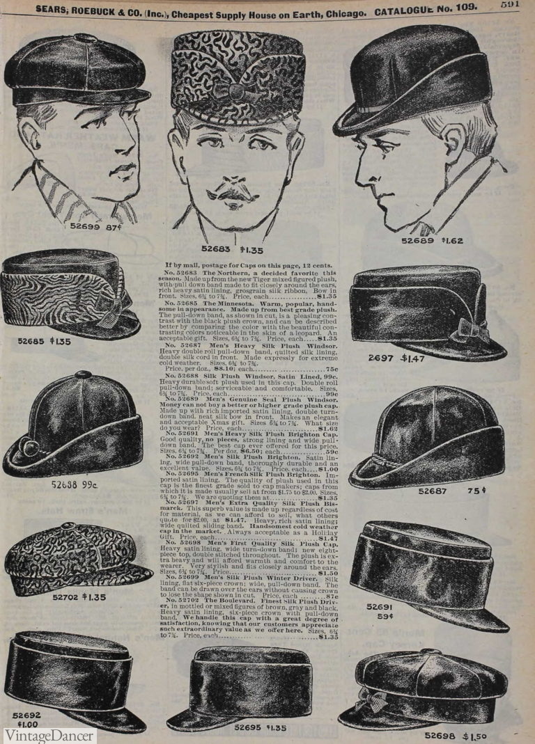 1900s Men's Hat Styles, Edwardian Era