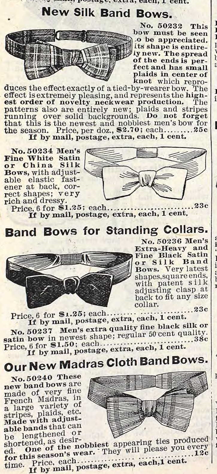 Edwardian Necktie and Bow Tie Styles History 1900s-1910s