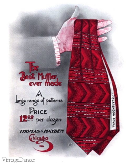 Edwardian Necktie and Bow Tie Styles History 1900s-1910s
