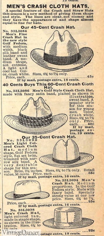 1900s Men's Hat Styles, Edwardian Era