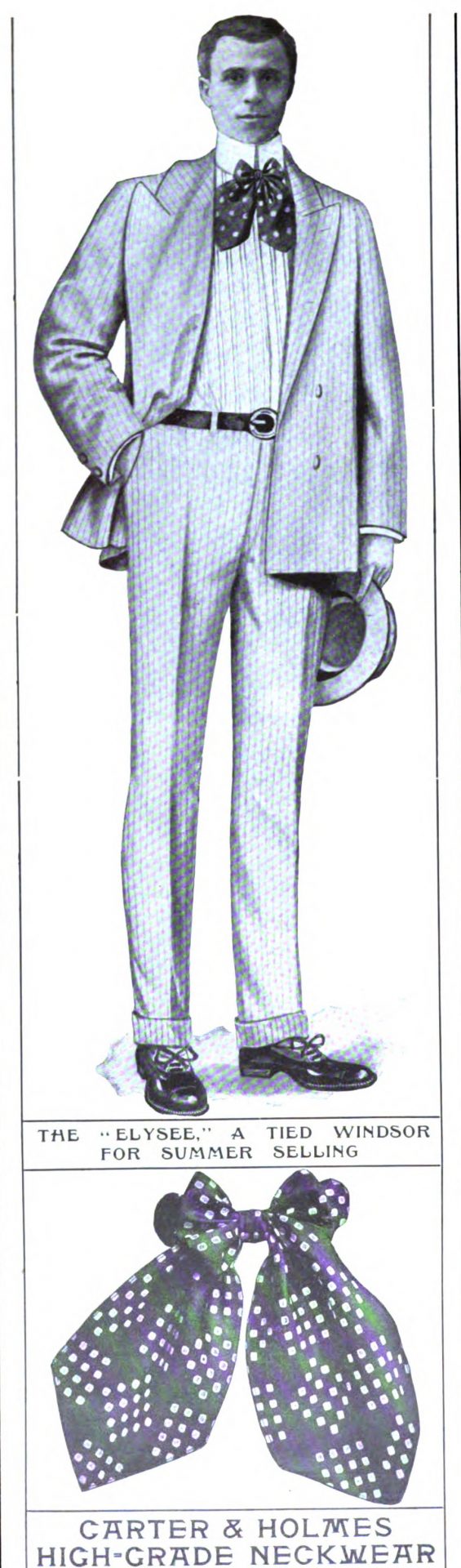Edwardian Necktie and Bow Tie Styles History 1900s-1910s