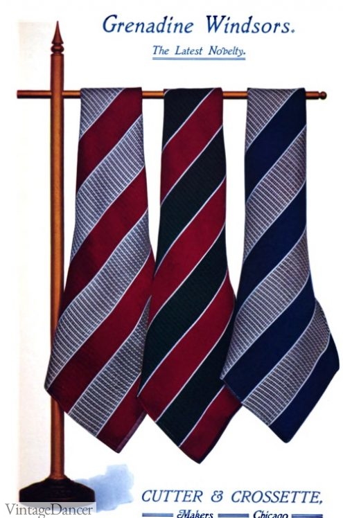 Edwardian Necktie and Bow Tie Styles History 1900s-1910s