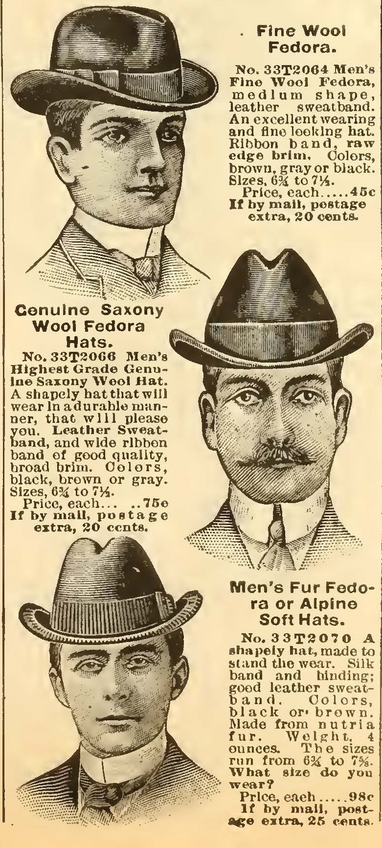 1900s Men's Hat Styles, Edwardian Era