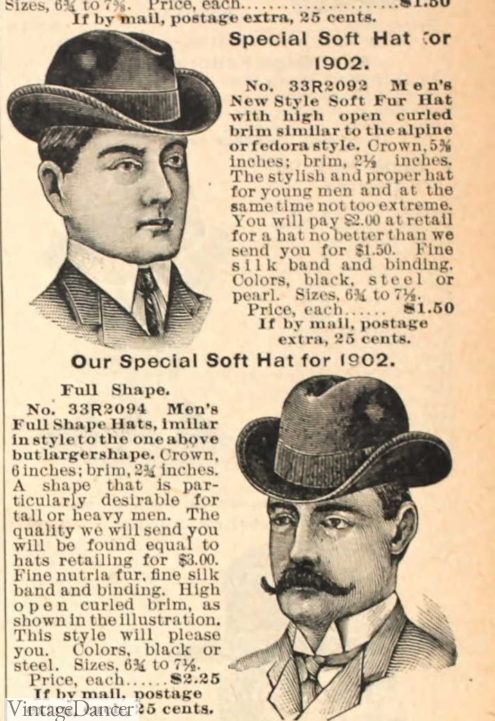 1900s Men's Hat Styles, Edwardian Era