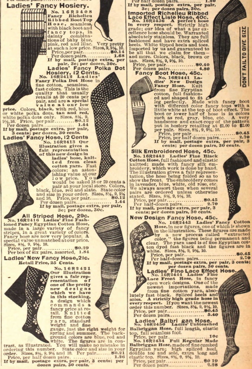 Edwardian Stockings, Hose, Socks 1900s -1910s