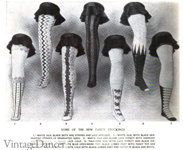 Edwardian Stockings, Hose, Socks 1900s -1910s