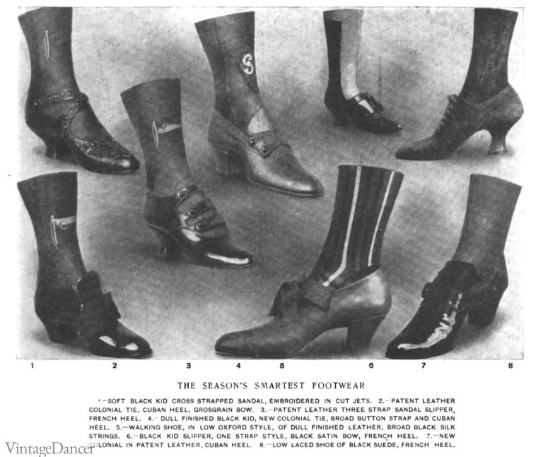 Edwardian Shoes Styles, 1900s Shoes & Boots for Women