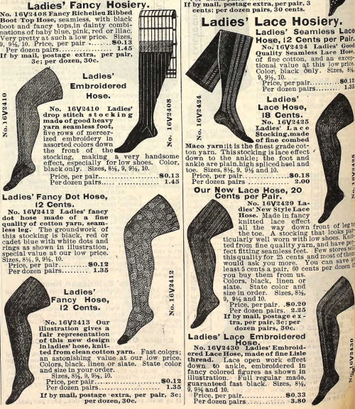 Edwardian Stockings, Hose, Socks 1900s -1910s