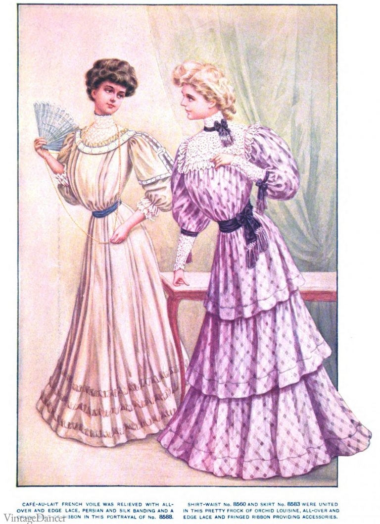 1900s Dresses History- Day, Afternoon, Party Styles