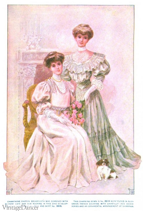 1900s Dresses - Day, Afternoon, Party Styles History