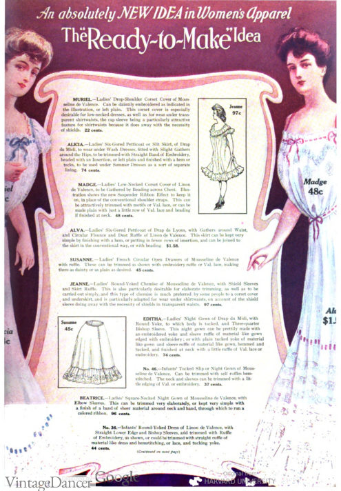 Edwardian Lingerie 1900-1910s Underwear