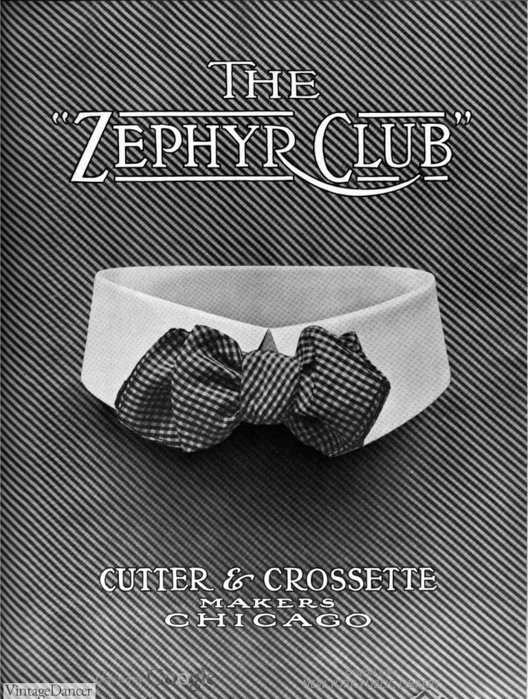 Edwardian Necktie and Bow Tie Styles History 1900s-1910s