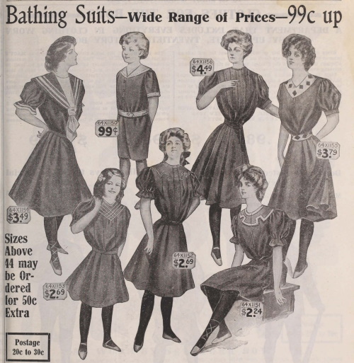 Victorian Swimsuits Patterns, Costumes | Edwardian Bathing Suits