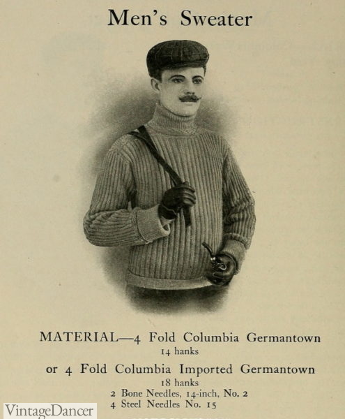 Mens Victorian Sweaters & Knitwear | Edwardian Cardigans & Jumpers