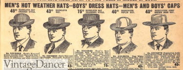 1900s Men's Hat Styles, Edwardian Era