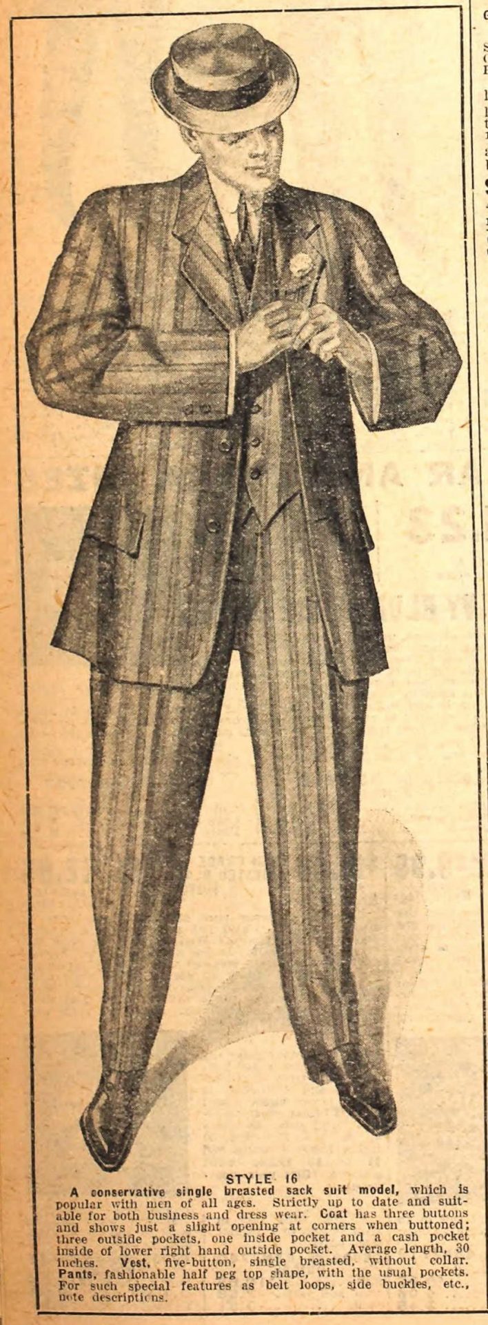Men's Rah Rah Suits 1908 to 1918