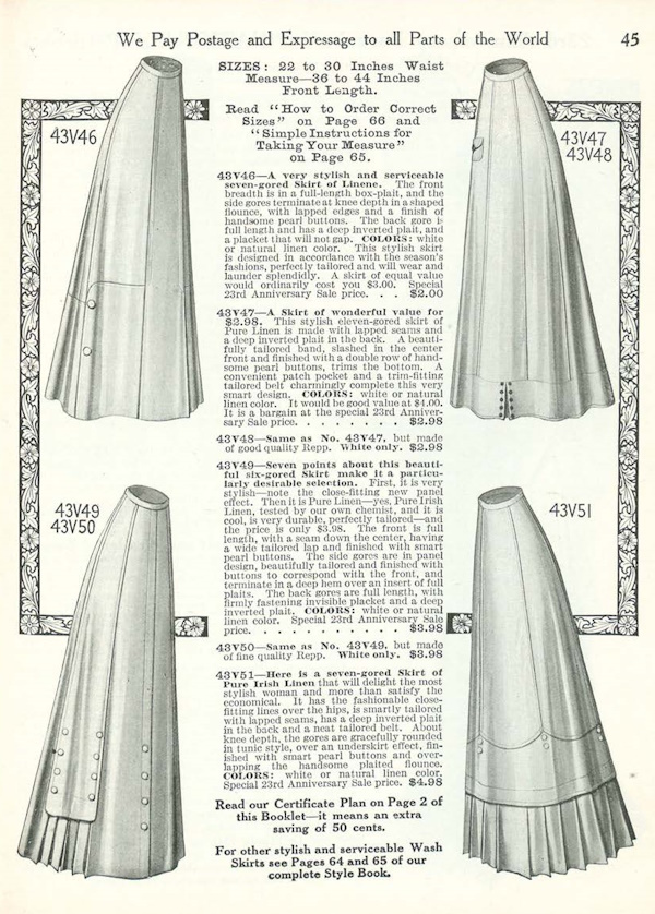 Edwardian Skirts History - 1900 - 1910s