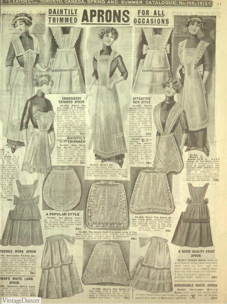 Victorian Edwardian Apron, Maid Costume & Patterns
