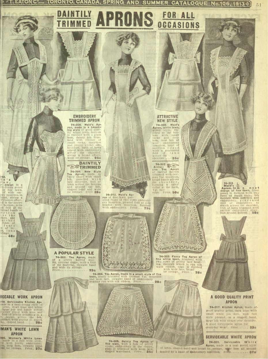Victorian Edwardian Apron, Maid Costume & Patterns