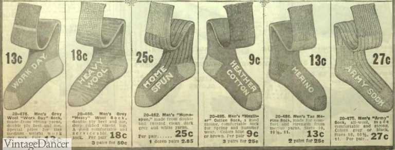 Vintage Men's Socks History-1900 to 1960s