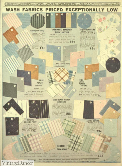 Edwardian Fabric & Fashion Colors 1900-1919, WWI, Titanic
