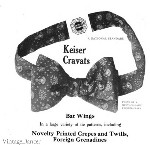 Edwardian Necktie and Bow Tie Styles History 1900s-1910s