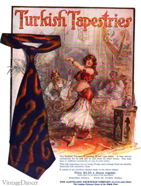 Edwardian Necktie and Bow Tie Styles History 1900s-1910s