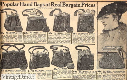 Edwardian Handbags, Purses History 1900 - 1910s