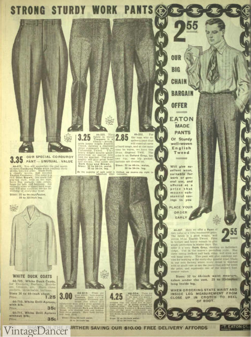 1910s Men's Working Class Clothing
