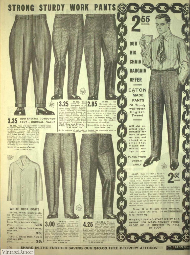 1910s Men's Working Class Clothing
