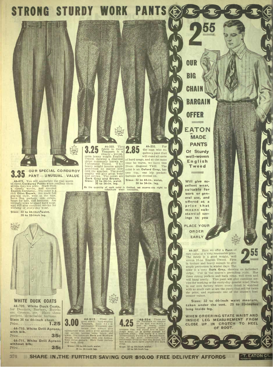 1910s Men's Working Class Clothing