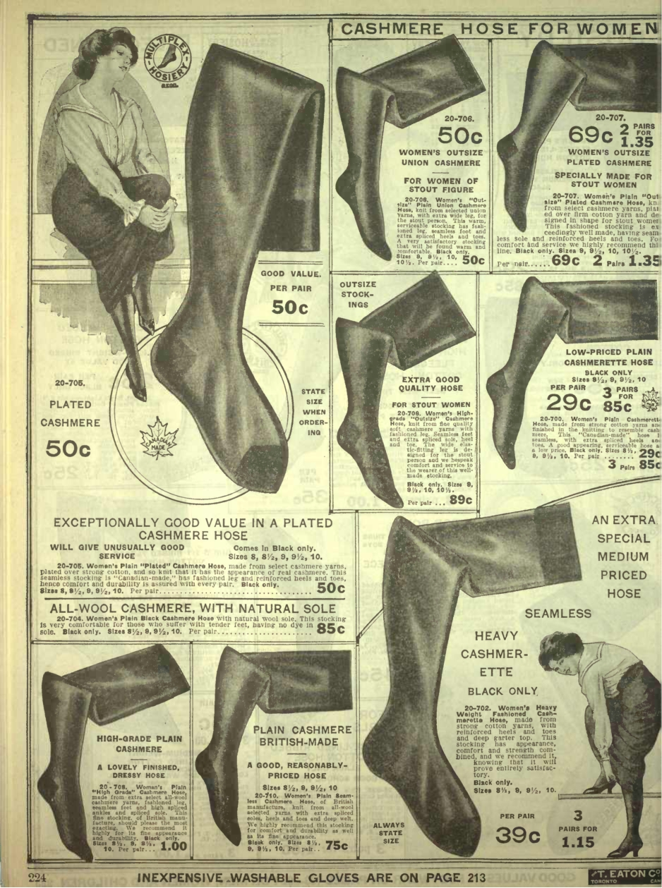 Edwardian Stockings, Hose, Socks 1900s -1910s
