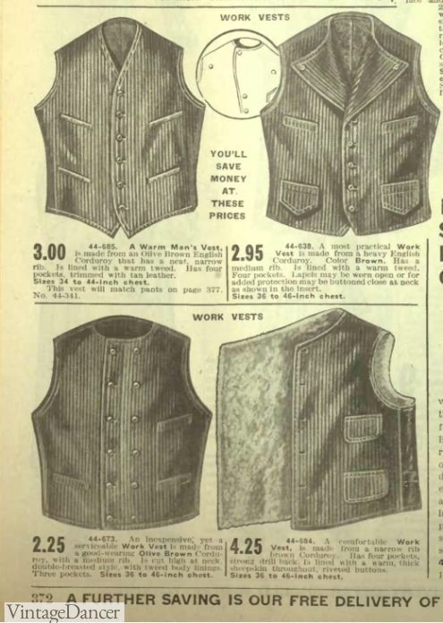 1910s Men's Working Class Clothing