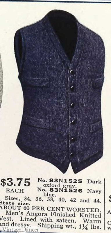 Men's Vintage Sweater Vest History 1910s, 1920s, 1930s, 1940s