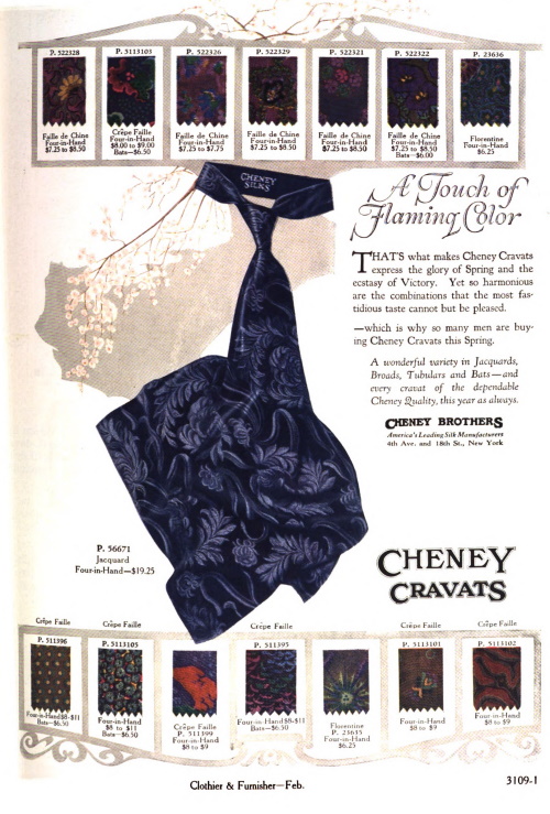 Edwardian Necktie and Bow Tie Styles History 1900s-1910s