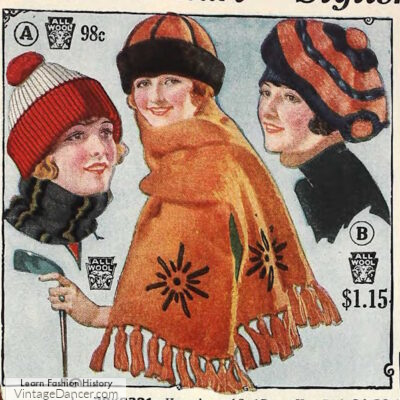 1920s Fall & Winter Fashion- Dress, Coat, Hat, Shoes