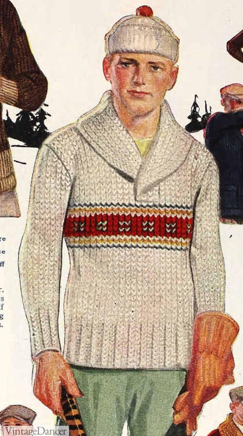 1920s Men's Sweaters, Cardigans, Knitwear
