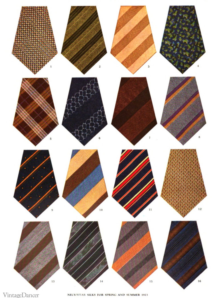 History of 1920s Men's Ties, Neckties, Bowties