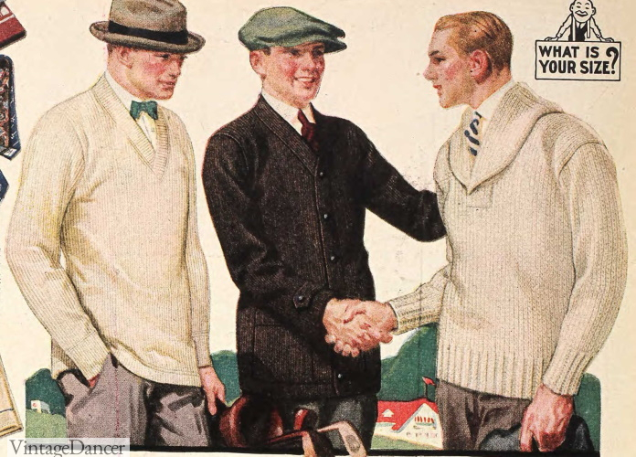 1920s Men's Sweaters, Cardigans, Knitwear