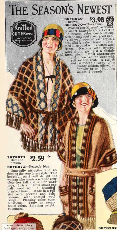 1920s Fall & Winter Fashion- Dress, Coat, Hat, Shoes