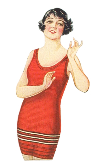 1920s Swimsuits Women And Men Parasols Too